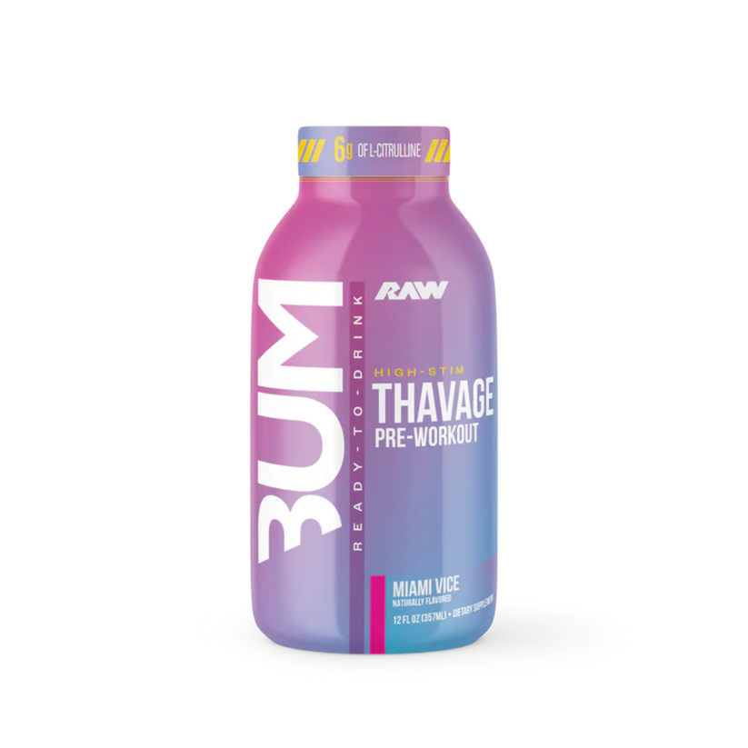 CBUM Thavage Pre Workout RTD 355ml Miami Vice - 12 Pack – Fitness Vending