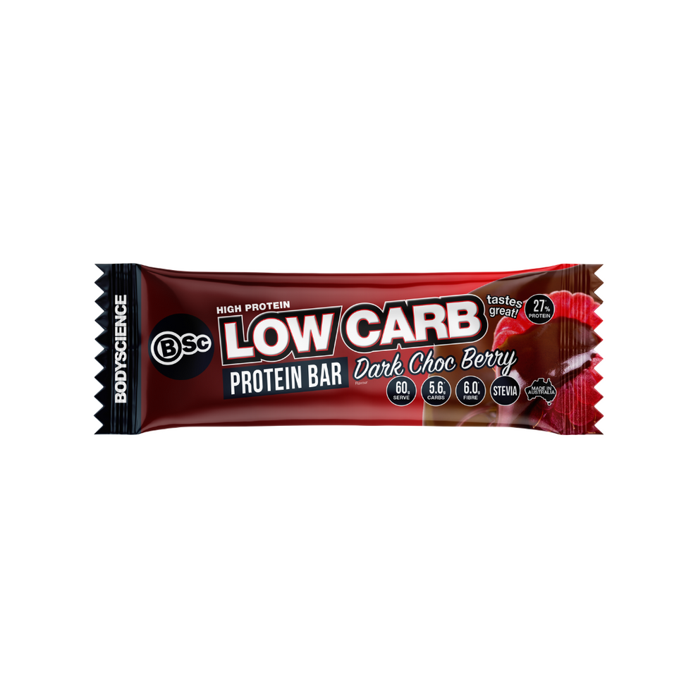 BSc High Protein Low Carb Bar 60g Dark Choc Berry - 12 Pack – Fitness ...