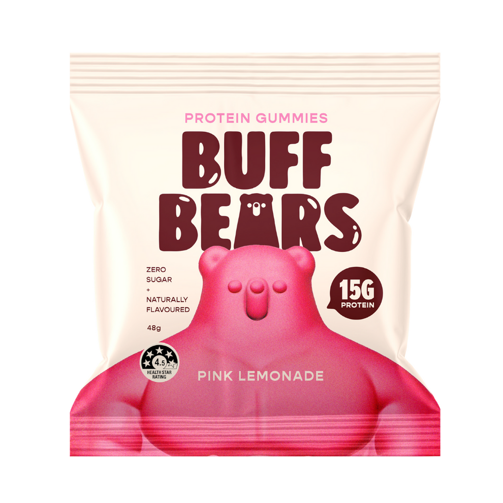 BUFF BEARS Protein Gummies 48g Pink Lemonade - 12 Pack – Fitness Vending