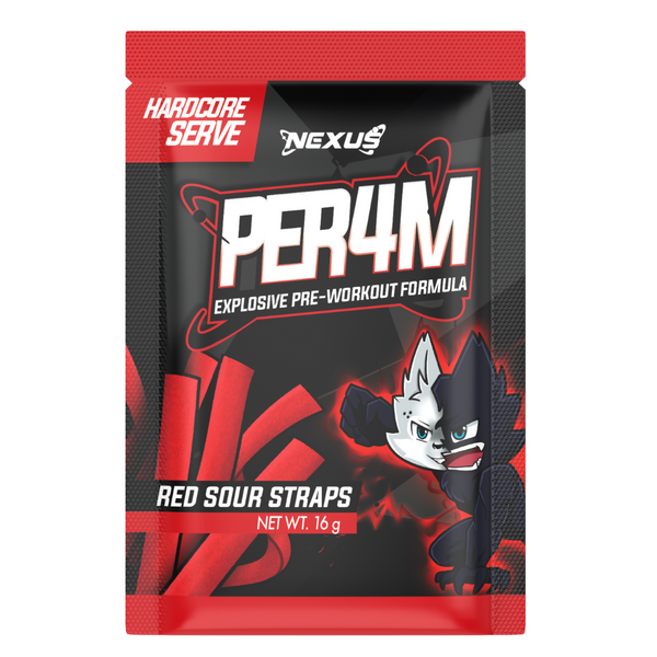 NEXUS Per4m Pre-workout Sachet - Red Sour Straps - 10 Pack – Fitness Vending