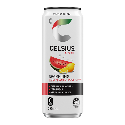 CELSIUS Sugar Free Energy Drink 330ml Watermelon Lemonade - 24 Pack ...