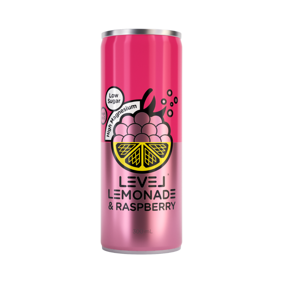 Level Lemonade & Raspberry Can 300ml - 12 Pack – Fitness Vending