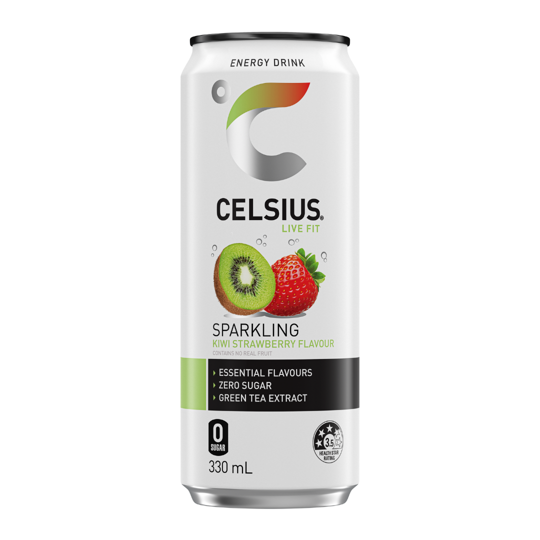 CELSIUS Sugar Free Energy Drink 330ml Strawberry Kiwi - 24 Pack ...
