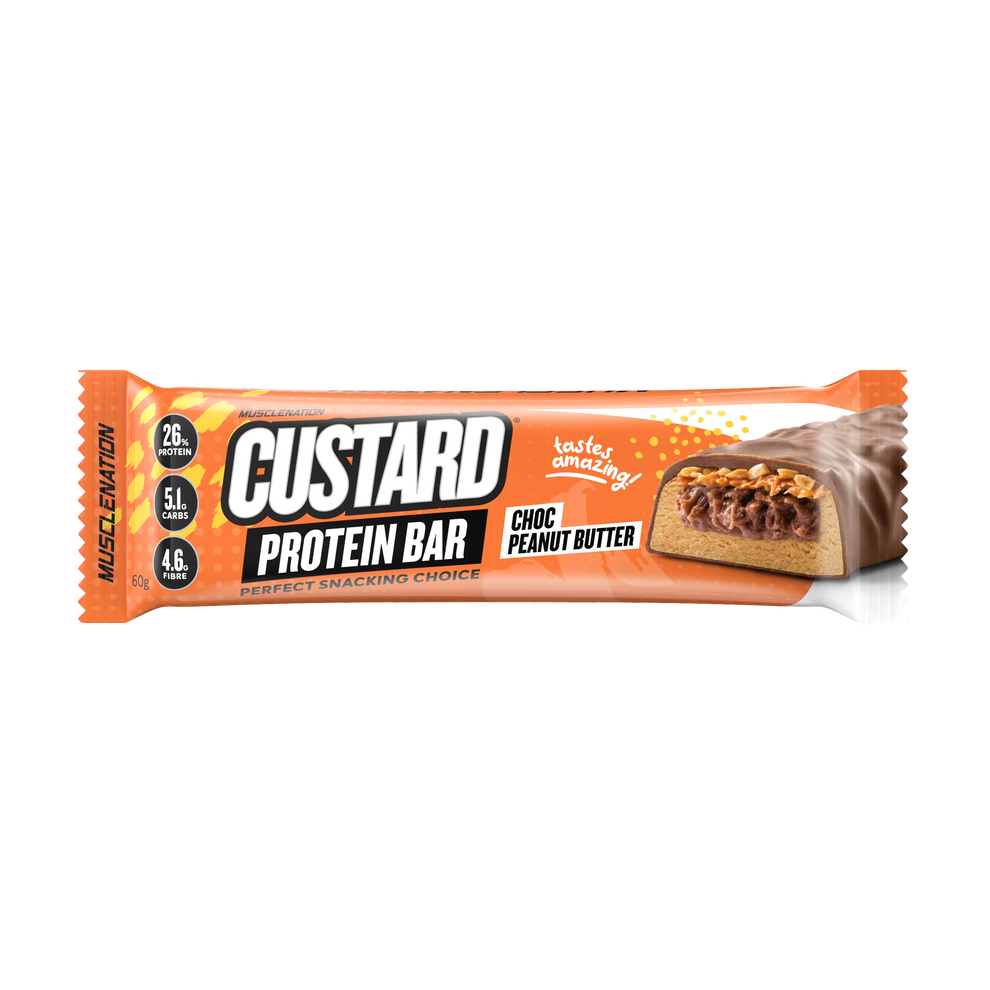 Muscle Nation Custard Protein Bar 60g Choc Peanut Butter - 12 Pack ...