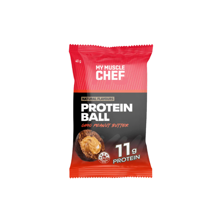 My Muscle Chef Protein Ball 40g Choc Peanut Butter - 12 Pack – Fitness ...