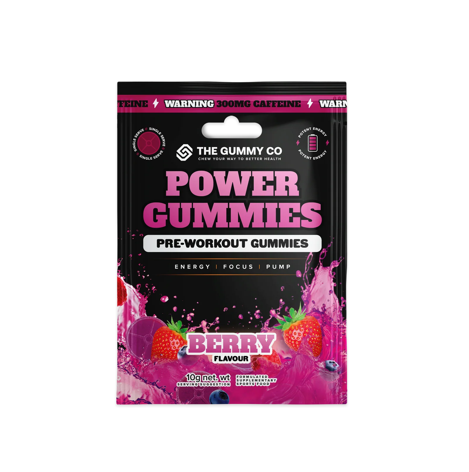 TGC Power Gummies 10g Single Serve Berry - 10 Pack – Fitness Vending