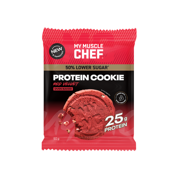My Muscle Chef Protein Cookie 92g Red Velvet - 12 Pack – Fitness Vending