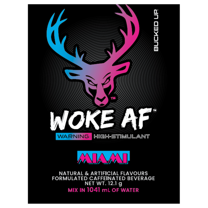 WOKE AF High Stimulant Pre-Workout 12.1g Sachet Miami - 10 Pack ...