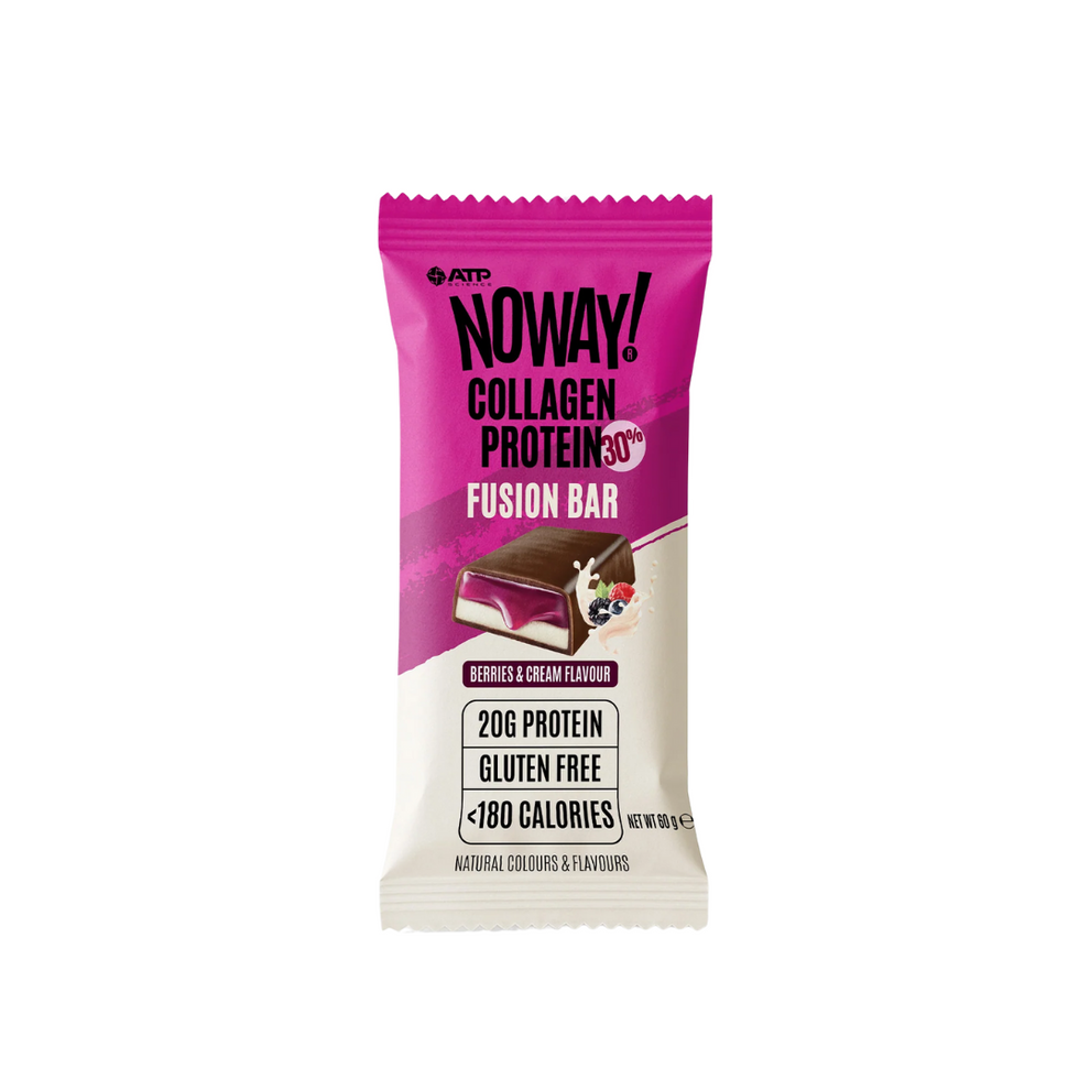 ATP Science Noway Collagen Protein Fusion Bar 60g Berries & Cream - 12 ...