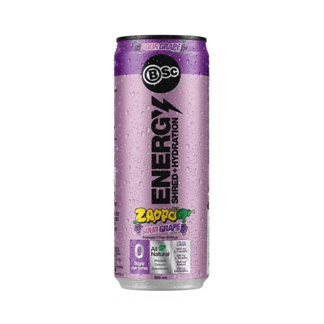 BSc Energy Shred Hydration 355ml Zappo Sour Grape 12 pack – Fitness Vending