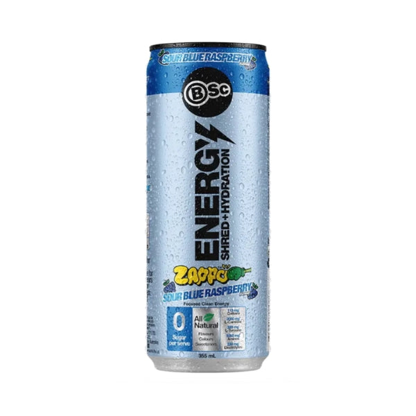 BSc Energy Shred Hydration 355ml Zappo Sour Blue Raspberry 12 pack ...