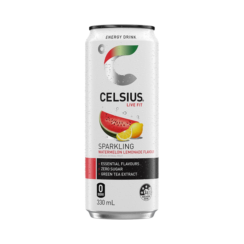 CELSIUS Sugar Free Energy Drink 330ml Watermelon Lemonade - 24 Pack ...