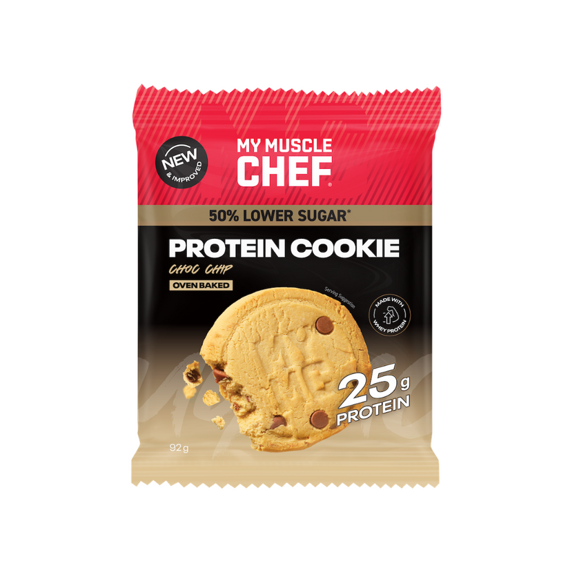 My Muscle Chef Protein Cookie 92g Choc Chip - 12 Pack – Fitness Vending
