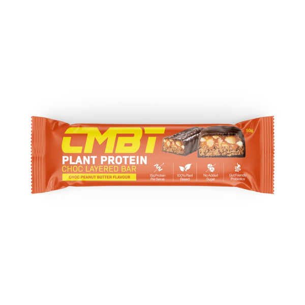 CMBT plant protein choc layered 50g bar choc peanut butter 12 pack ...