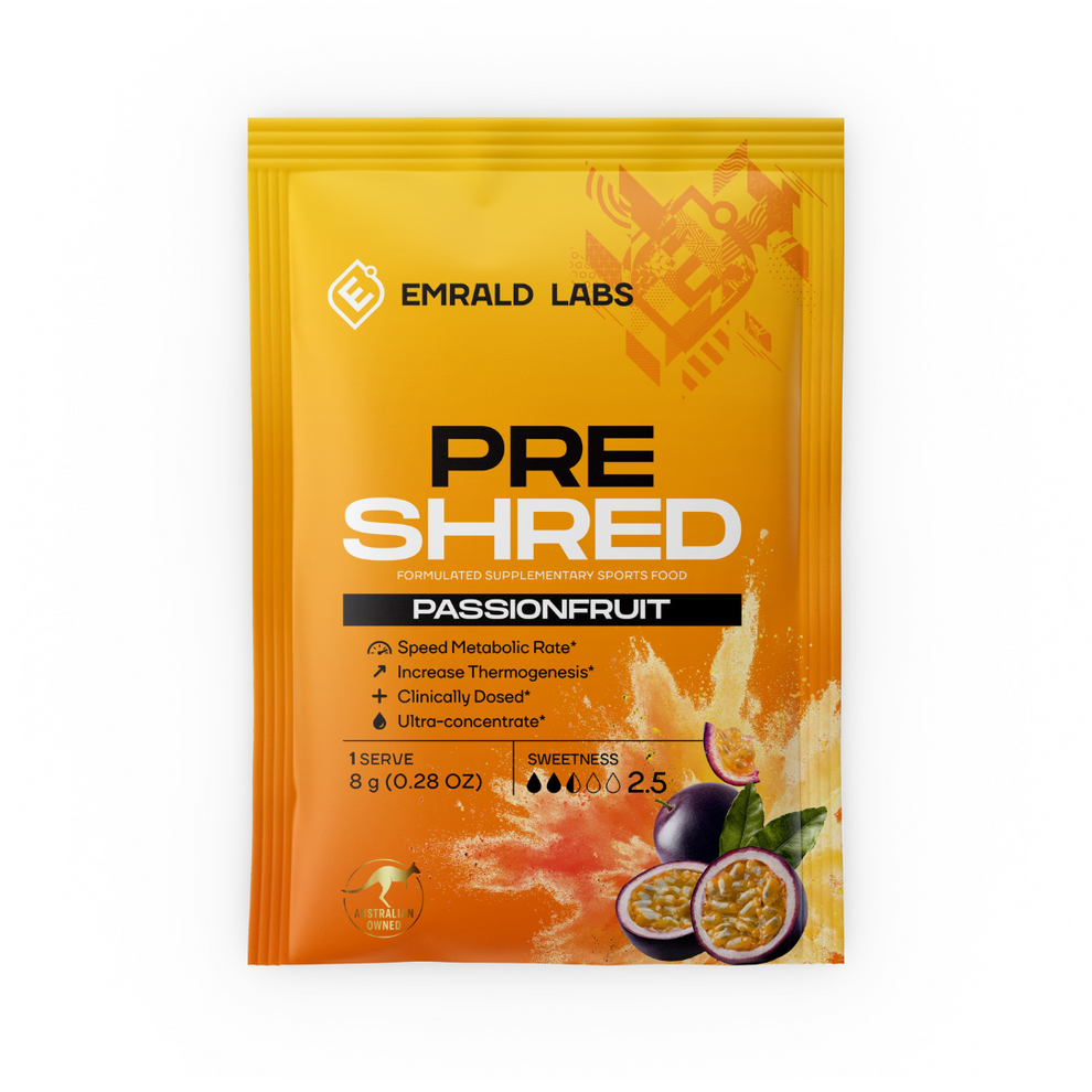EMRALD LABS Pre Shred Sachet 8g Passionfruit - 10 Pack – Fitness Vending