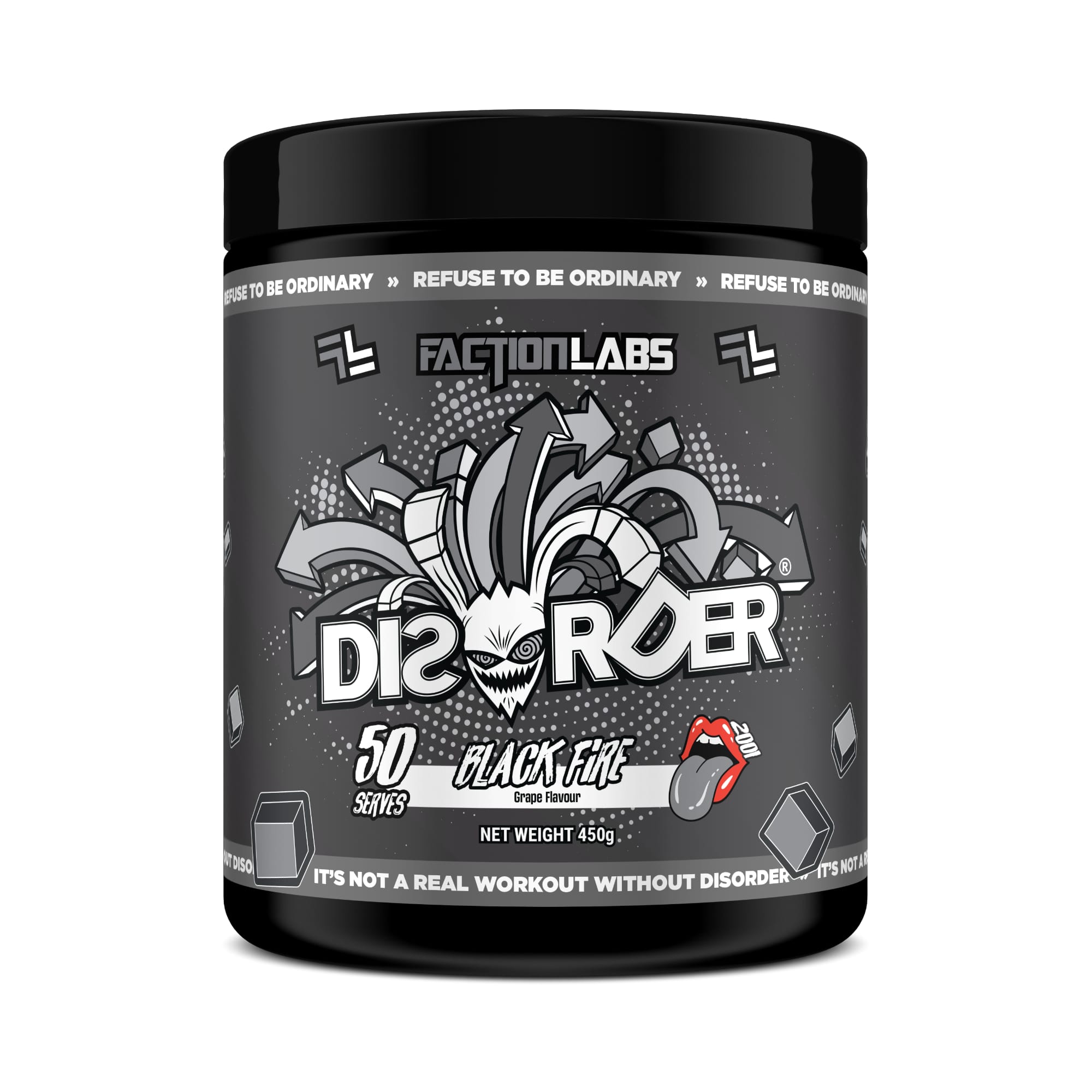 Faction Labs DISORDER Pre Workout 50 Serves - Black Fire – Fitness Vending