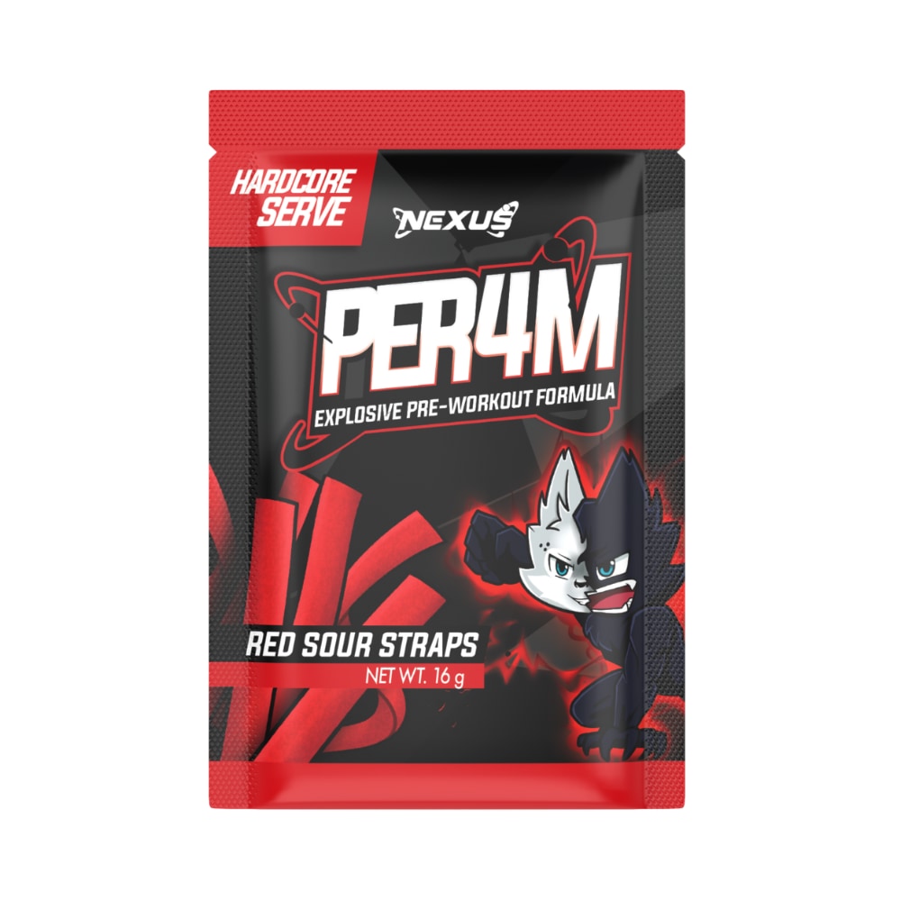 NEXUS Per4m Pre-workout Sachet - Red Sour Straps - 10 Pack – Fitness ...