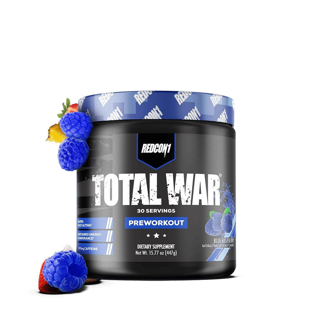 TOTAL WAR Pre Workout 30 Serves - Blue Raspberry – Fitness Vending