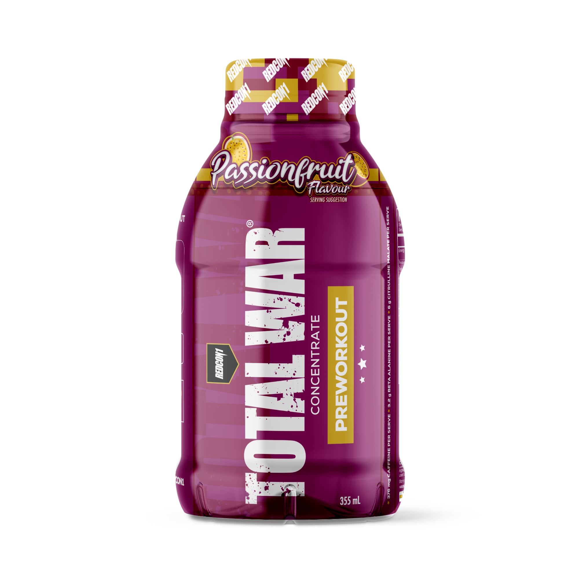 TOTAL WAR Pre Workout Concentrate RTD 355ml Passionfruit - 12 Pack ...