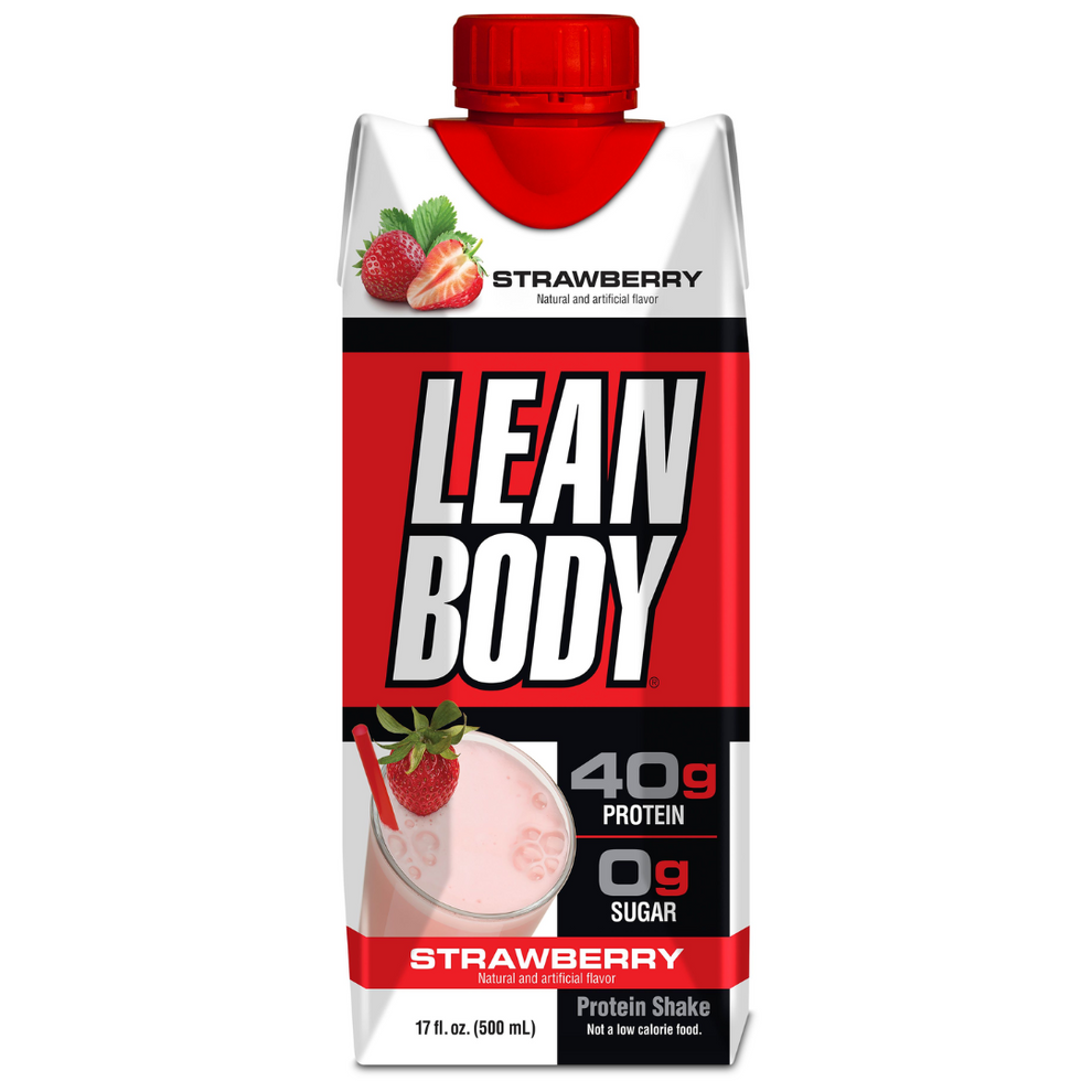 Lean Body 40g Protein RTD 500ml Strawberry - 12 Pack – Fitness Vending