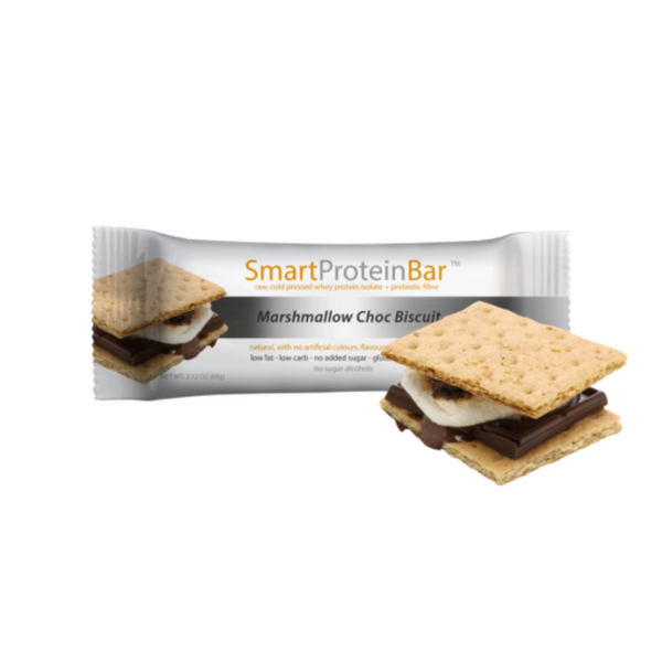 Smart Protein Bar 60g Marshmallow Choc Biscuit - 12 Pack – Fitness Vending