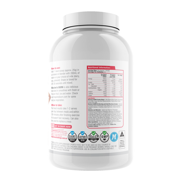 MAXINE'S Burn Protein 500g Choc Fudge Brownie CLEARANCE – Fitness Vending