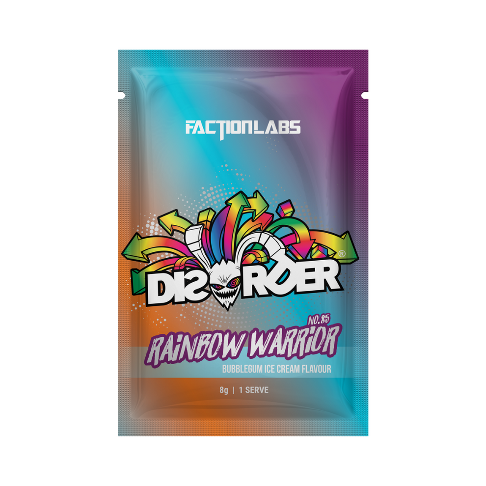 Faction Labs DISORDER Pre-Workout 8g Sachet Rainbow Warrior - 10 Pack ...