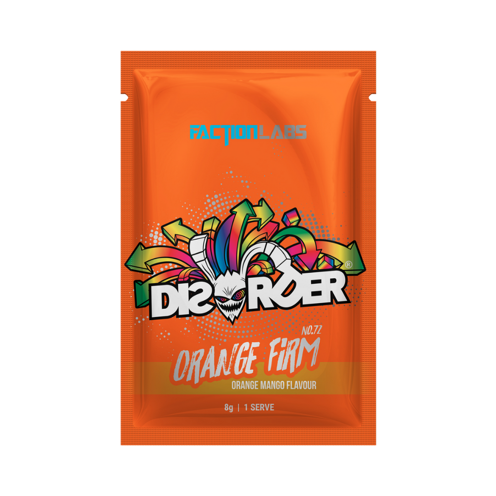 Faction Labs DISORDER Pre-Workout 8g Sachet Orange Firm - 10 Pack ...